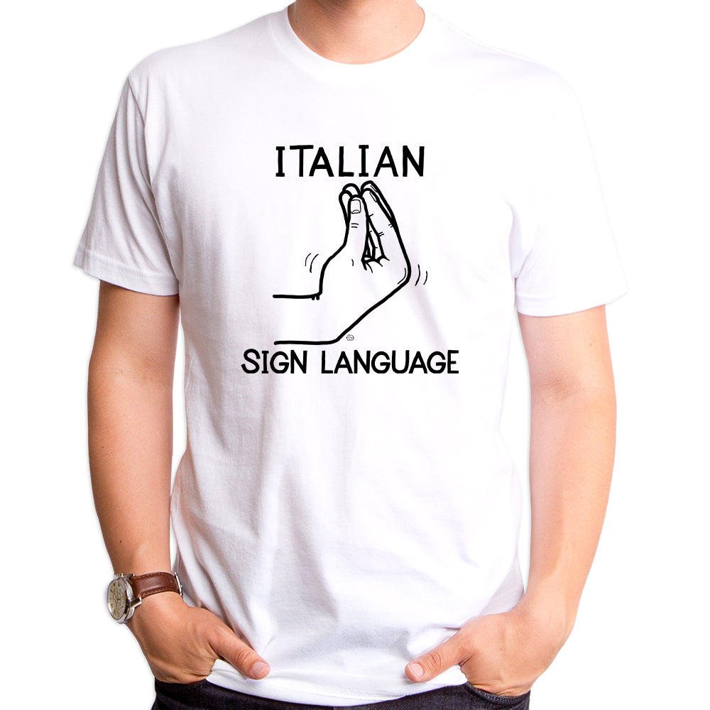 Italian Sign Language Men's T-Shirt – Goodie Two Sleeves